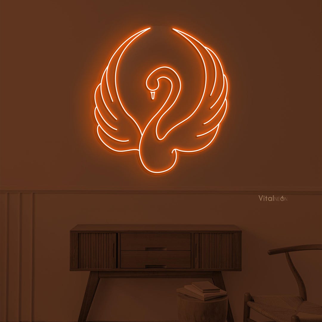 Swan Neon Sign, Swan LED Light, Swan Animal Wall Decor, Custom Neon ...