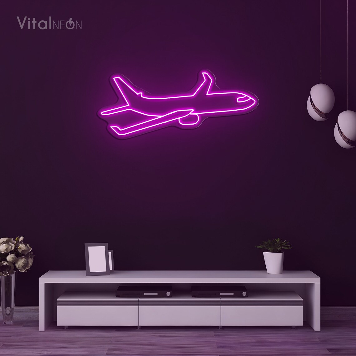 Airplane Neon Sign Custom Aviation Decor Personalized Pilot Gift Unique ...