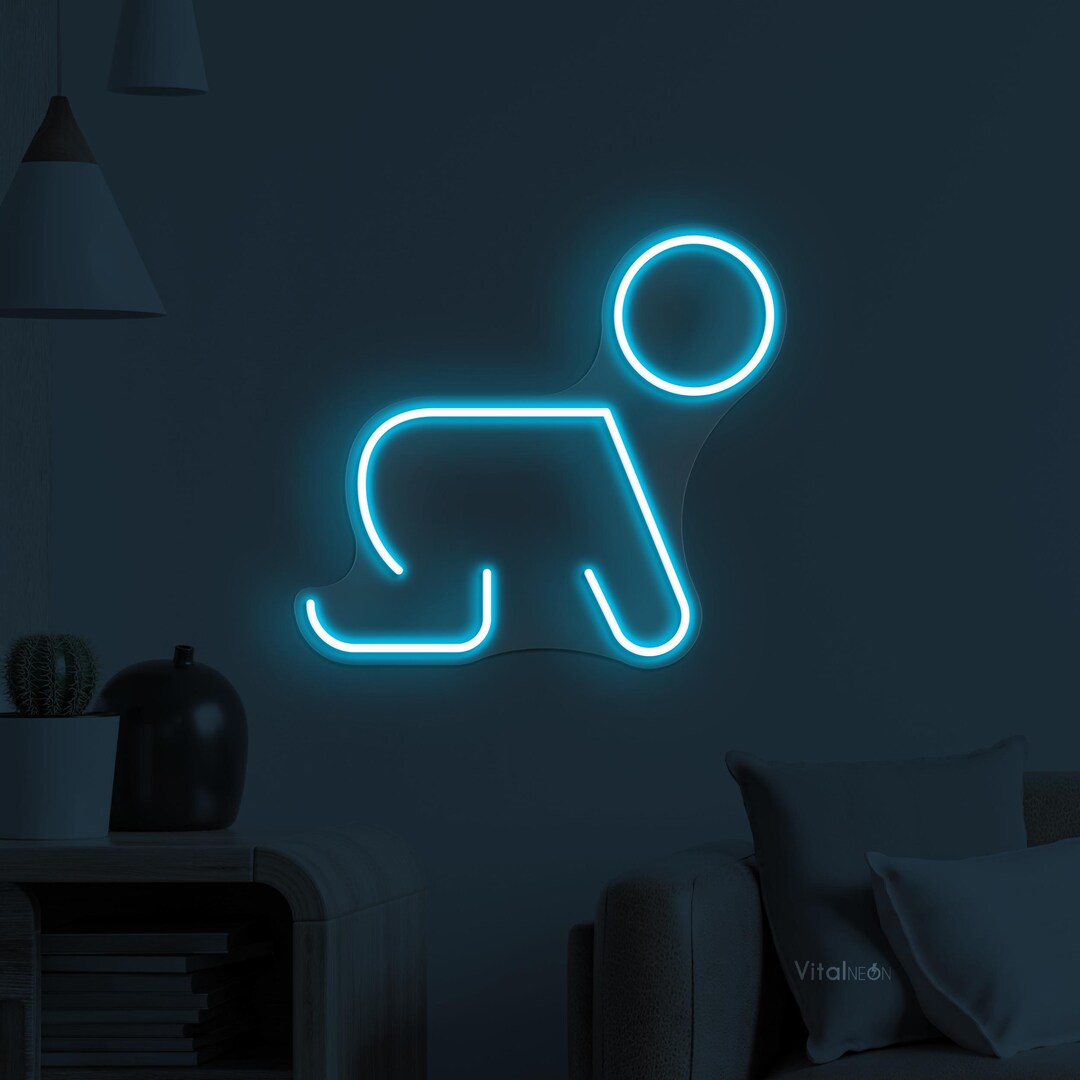 Crawling Baby Neon Sign LED Light Nursery Wall Art Room Decor Custom ...