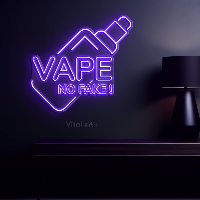 Vape No Fake LED Neon Light, Vape Shop Decor Sign, Home Bar, Club Decor ...