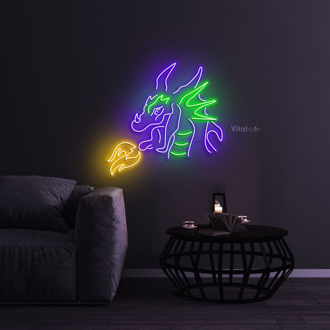 Dragon Head LED Neon Light, Dragon Neon Sign, Room and Party Decor ...