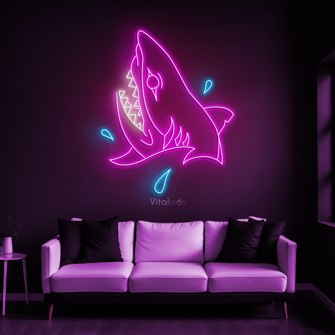 Shark Neon Sign, Shark LED Lights, Shark Neon Light, Shark Wall ...