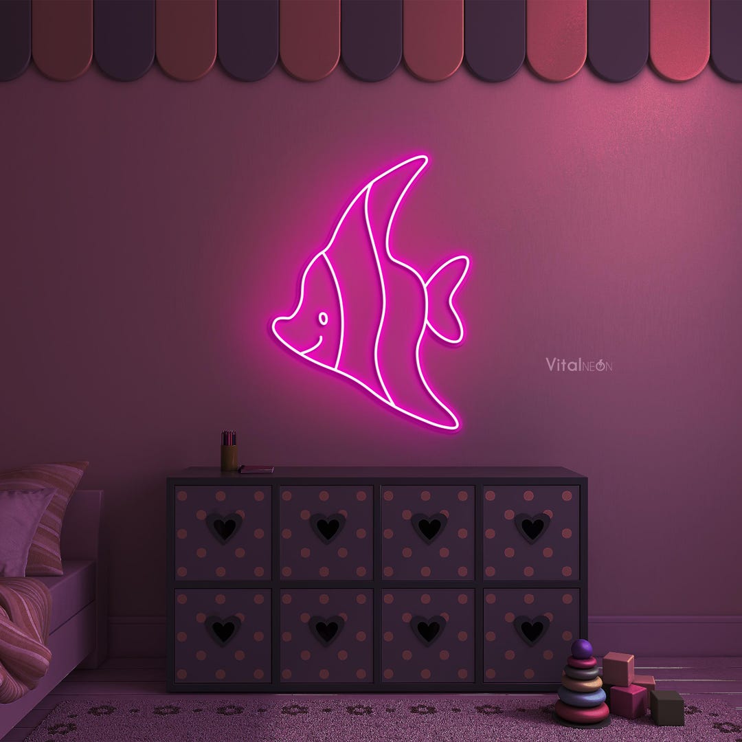 Fish Neon Sign, Fish LED Light, Fish LED Neon Art, Aquatic Neon Sign ...