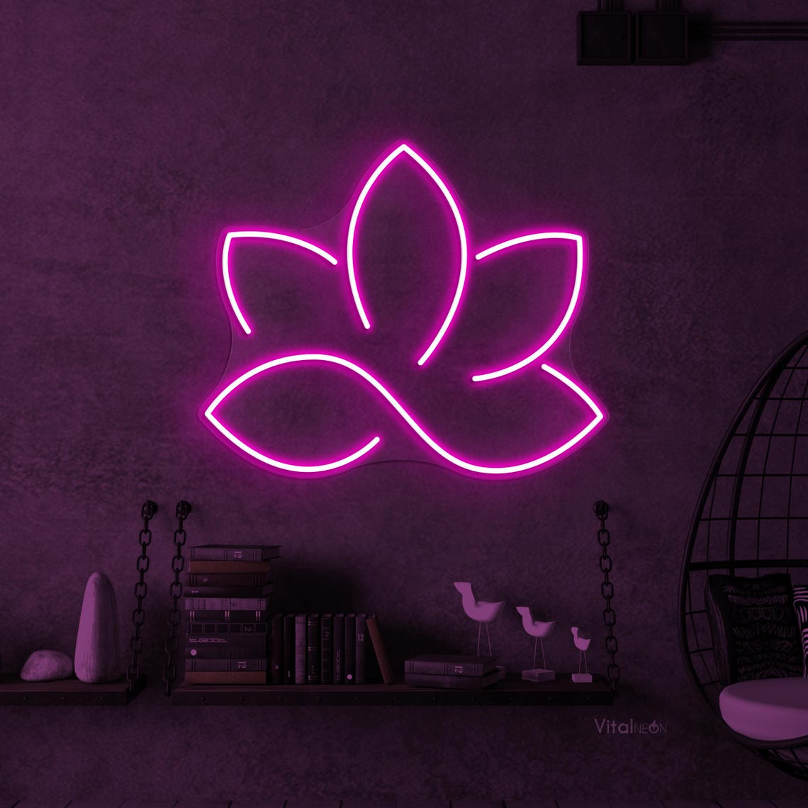 Lotus Flower Neon Sign, Lotus Flower LED Light, Garden Wall Decor ...