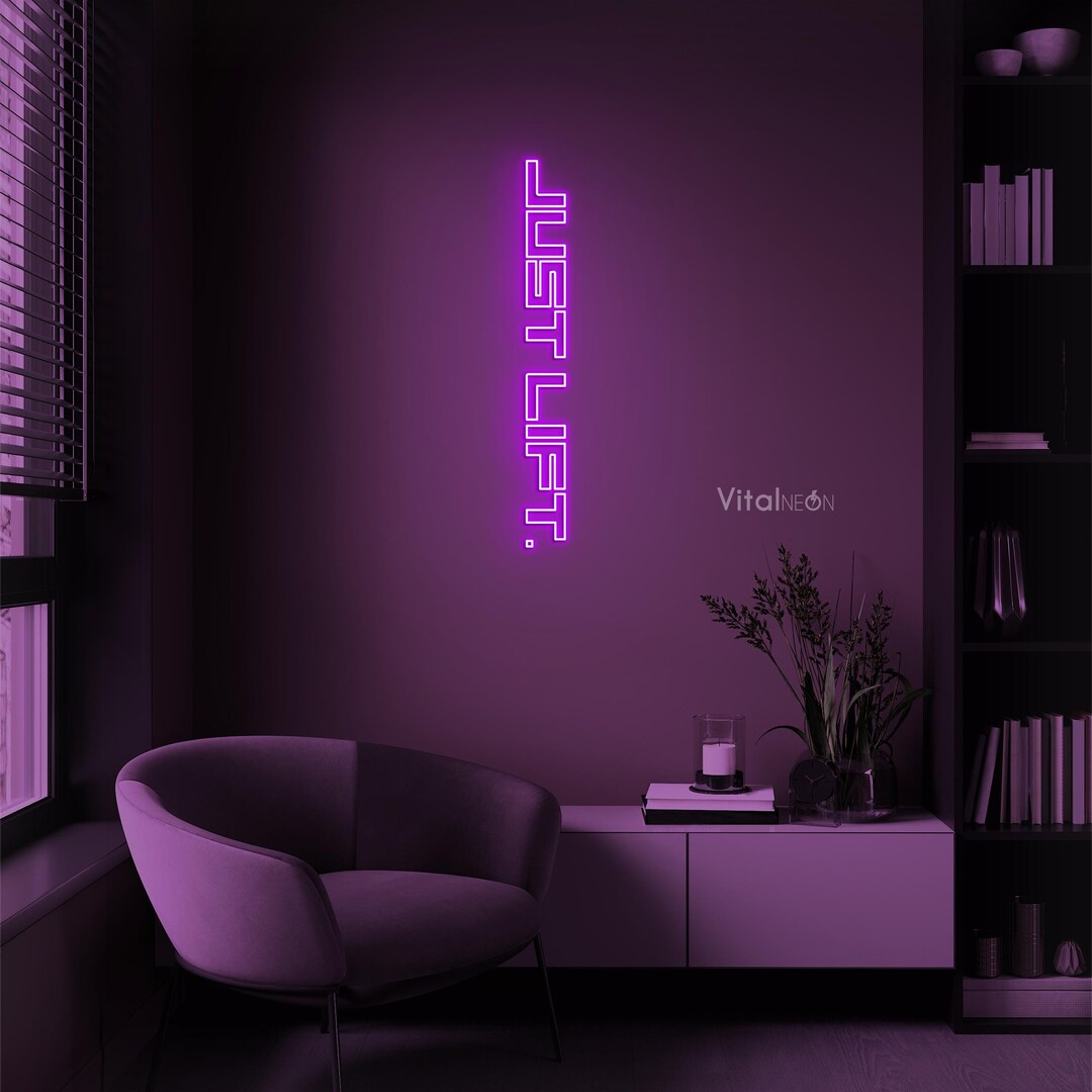Just Lift Neon Sign, Just Lift LED Light, Just Lift Wall Decor, Gym ...