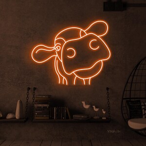Cow LED Neon Sign for Cow Head Wall Art Farmhouse Decor Kids Room ...