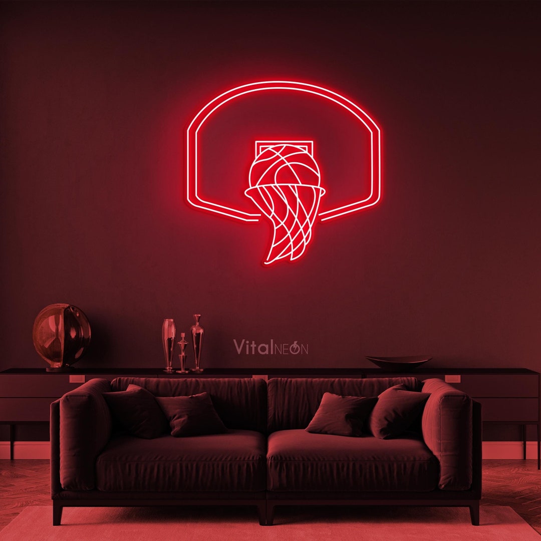 Basketball Hoop Neon Sign, Basketball Hoop LED Light, Basketball Wall ...