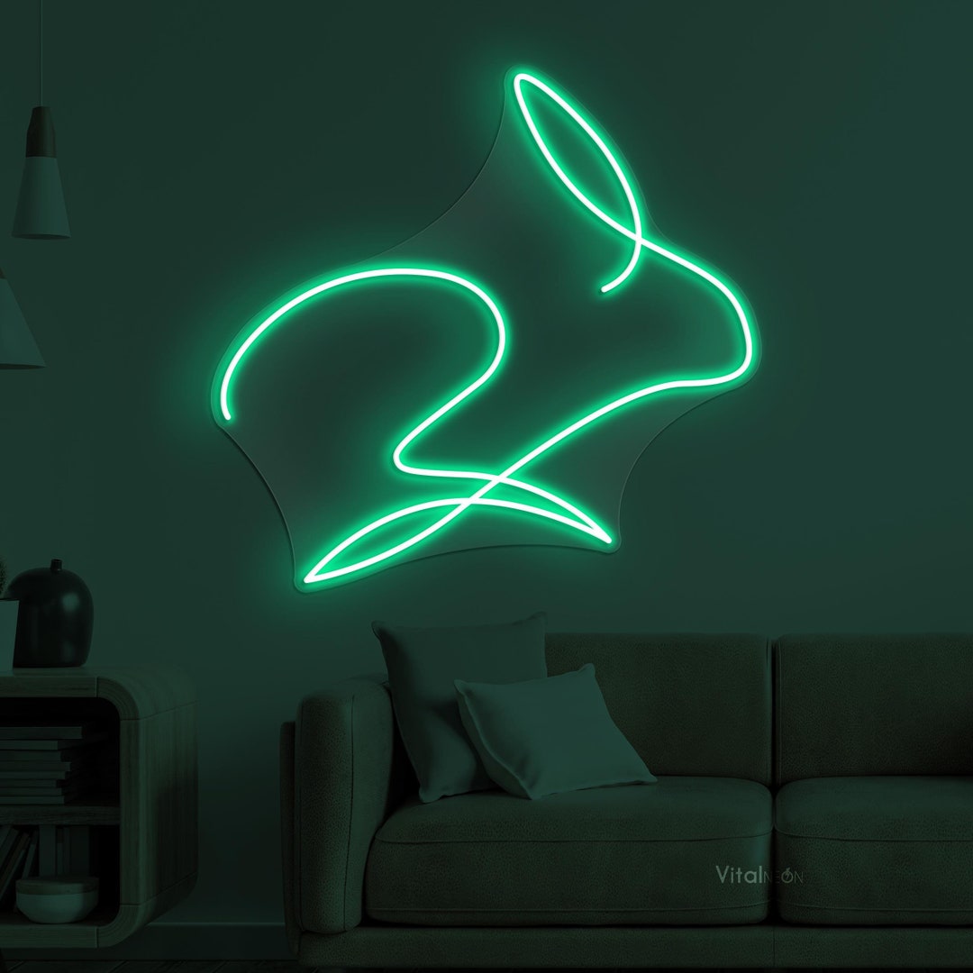 Rabbit Neon Sign, Rabbit LED Light, Bunny Wall Decor, Animal Shop Wall ...