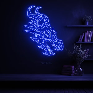 Dinosaur Head Neon Sign, T-rex Dino Skull Home Decor, Tyrannosaurus ...