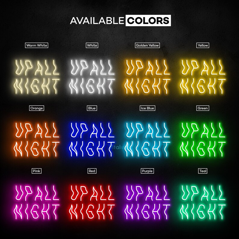 Up All Night Neon Sign LED Light Party Wall Decor Gamer Room Sleepyhead ...