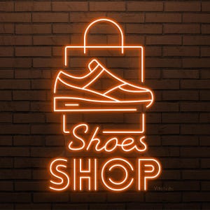 Shoes Shop Neon Sign, Shoes Shop LED Light, Business Logo Wall Decor ...