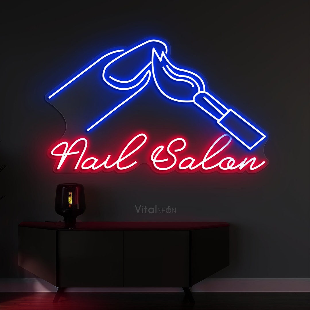 Nail Salon Neon Sign, Nail Neon Sign, Perfect Nail Polish Neon Light ...