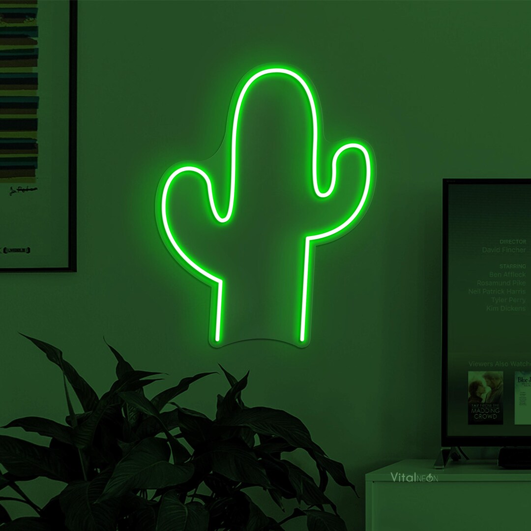 Cactus Neon Sign, Cactus LED Sign, Desert Vibes Wall Art, Prickly Wall ...