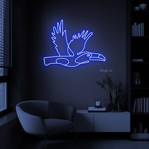 Flying Toucan Neon Sign, Flying Toucan LED Light, Birds Shop Decor ...