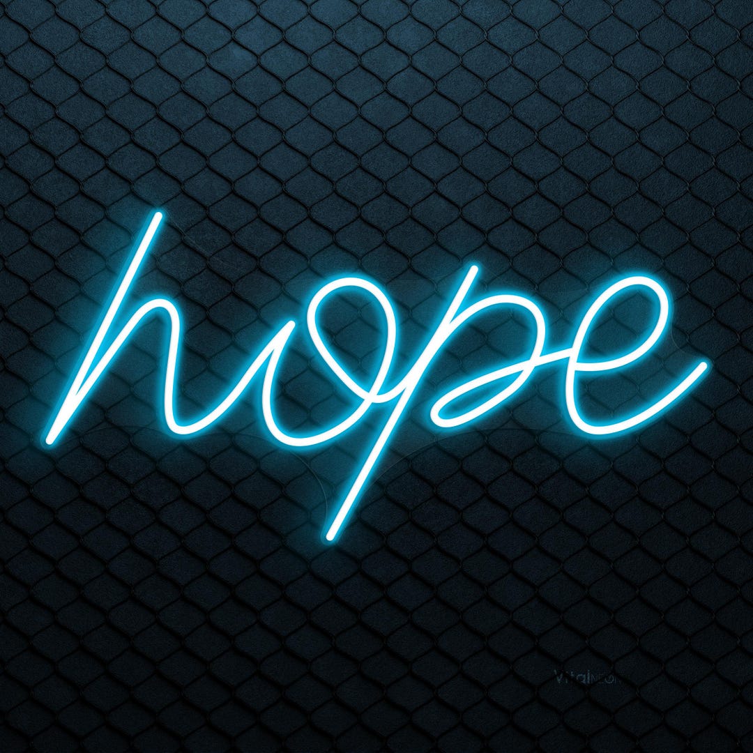 Hope Neon Sign, Hope LED Light, Positive Wall Decor, Positive Quote ...