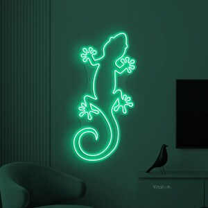 Lizard Neon Sign, Lizard LED Sign, Gecko Wall Decor, Reptile Neon Light ...