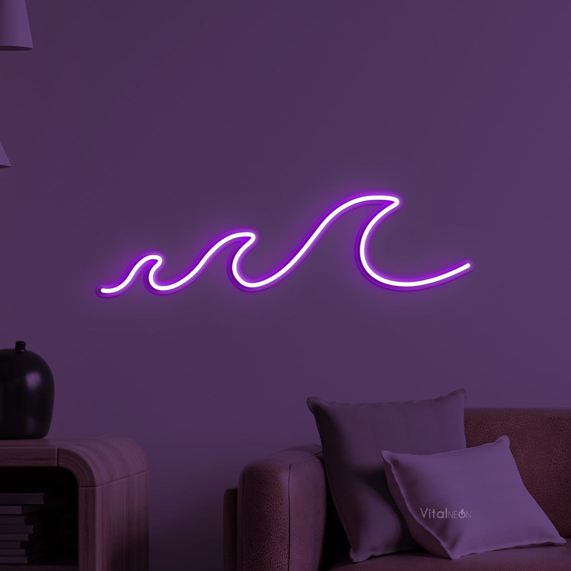 Wave Neon Sign, Wave LED Light, Ocean Wave Wall Art, Sea Wave Wall ...