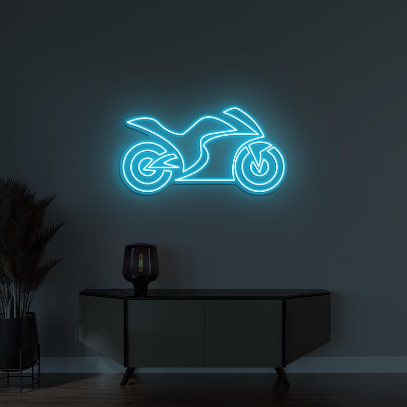 Motorcycle Neon LED Sign, Sports Bike Wall Decor, Personalized Sign ...