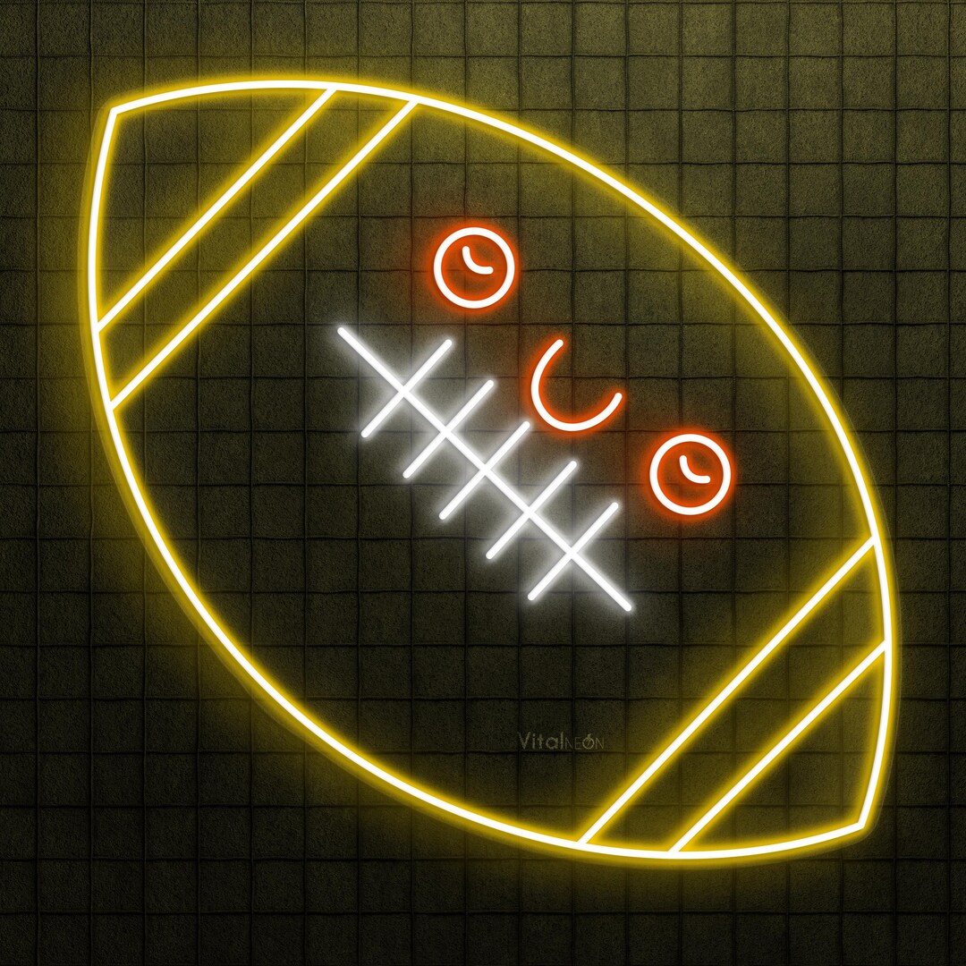 Football Neon Sign, Football LED Light, American Football Wall Decor ...