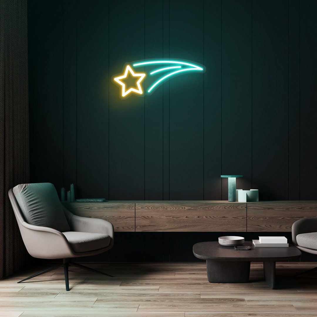 Shooting Star Neon Sign, Star Neon Sign, LED Star Light for Kids Room ...