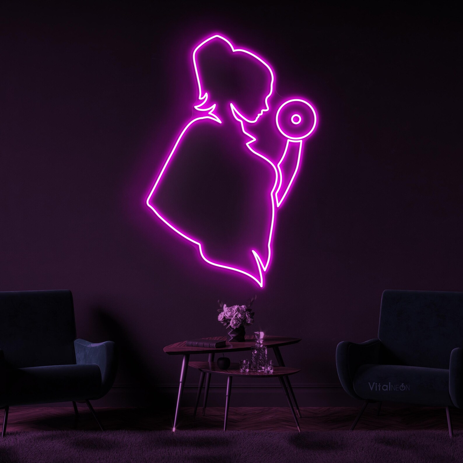 Woman Lift Neon Sign – Fitness Girl Wall Decor for Gym, Club, or ...