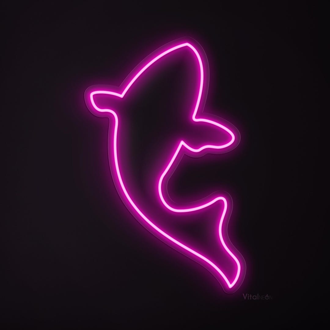 Dolphin LED Neon Sign, Ocean Sea Life Aquarium Wall Decor, Kids Lover ...