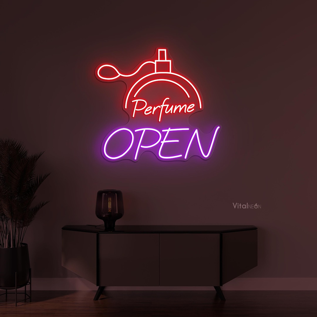 Open Perfume Neon Sign, Open Perfume LED Light, Perfume Shop Wall Decor ...