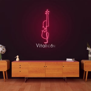 Violoncello Neon Sign Music Instrument Light Cello Wall Decor Violin ...