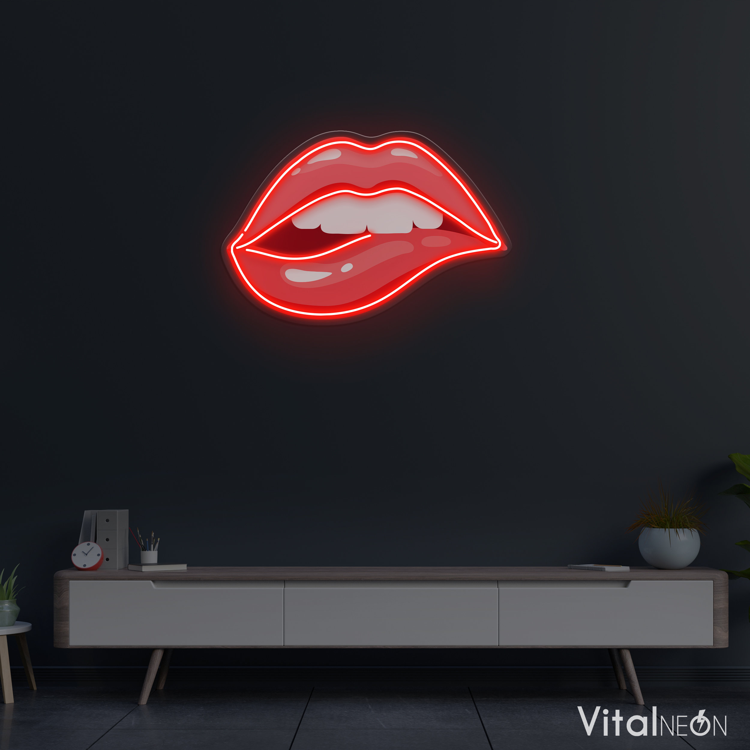 Lips Neon Sign, Lips Sign, Red Lips, Acrylic Artwork Sign, LED Decor ...