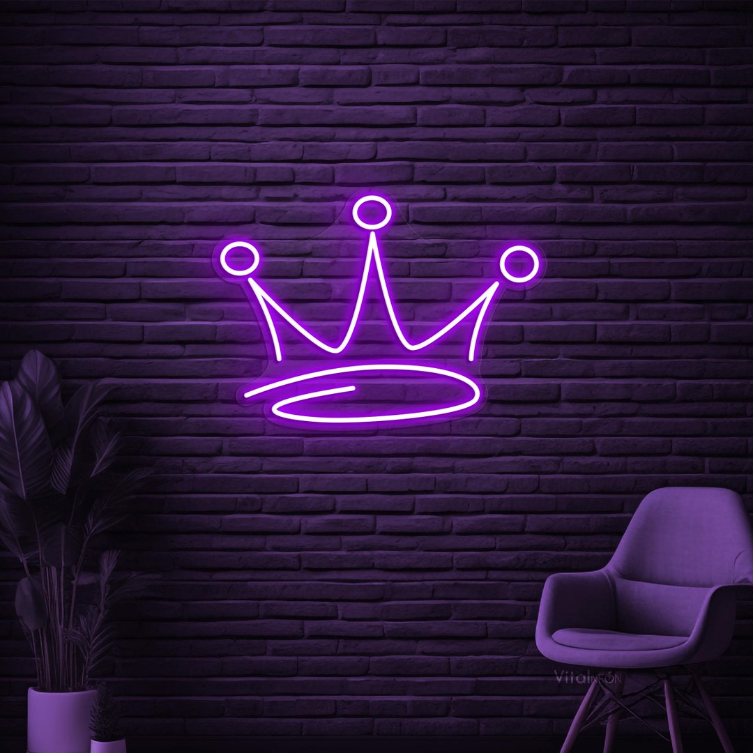 Crown Neon Sign, Crown LED Light, Home Wall Decor, King Sign Wall Art ...