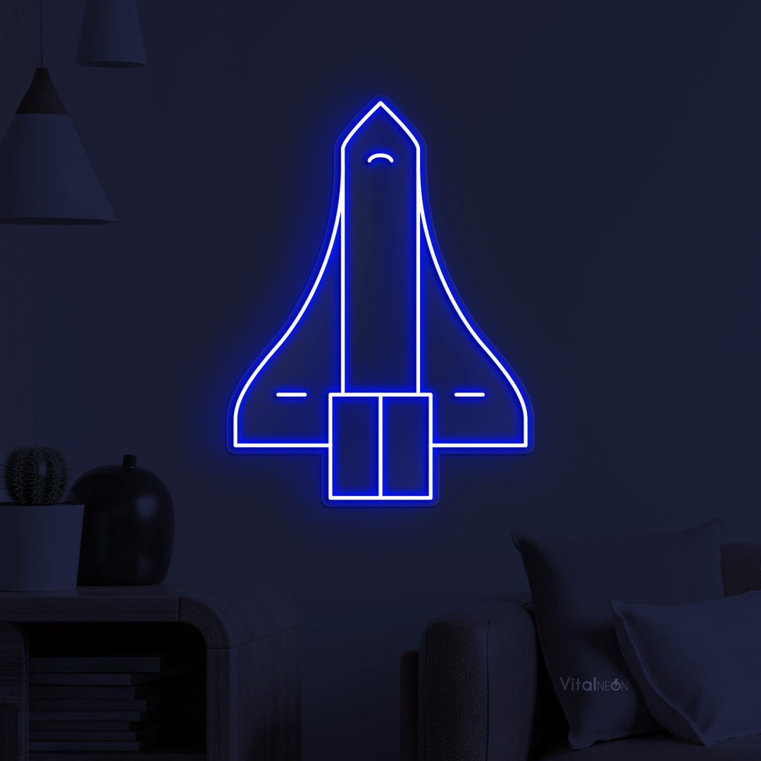 Space Shuttle Neon Sign, Space Shuttle LED Light, Rocket Ship Wall Art ...