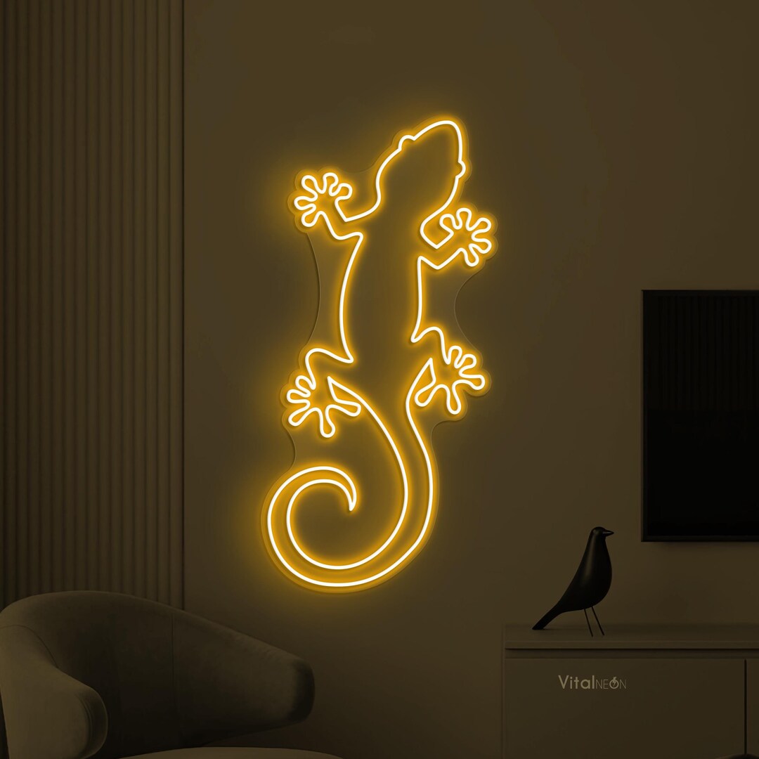 Lizard Neon Sign, Lizard LED Sign, Gecko Wall Decor, Reptile Neon Light ...
