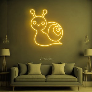 Snail Neon Sign, Cute Snail LED Neon Light, Snail Neon Art, Snail Wall ...