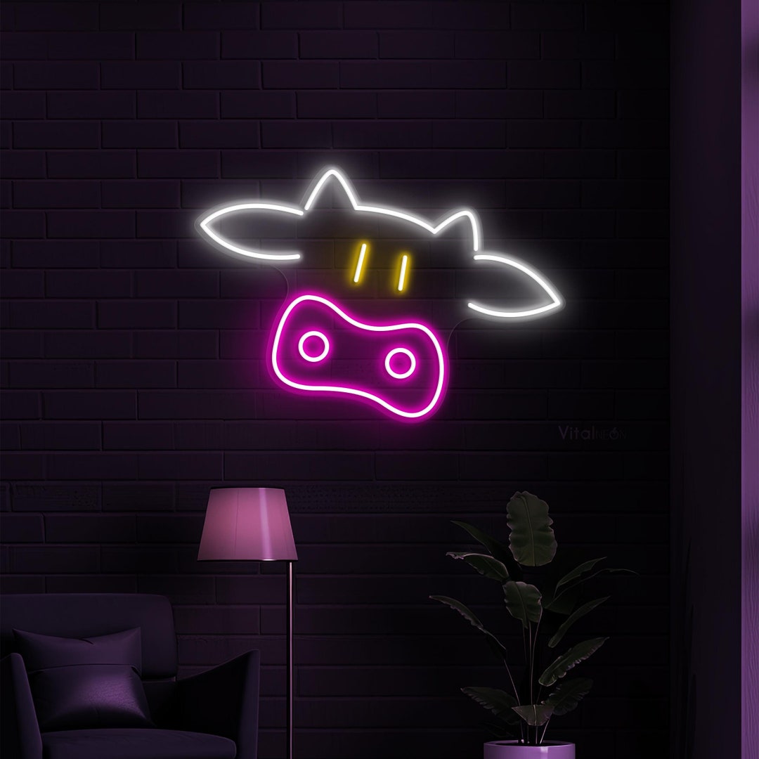 Dairy Cow Neon Sign, Dairy Cow LED Light, Dairy Cow Wall Decor, Dairy ...