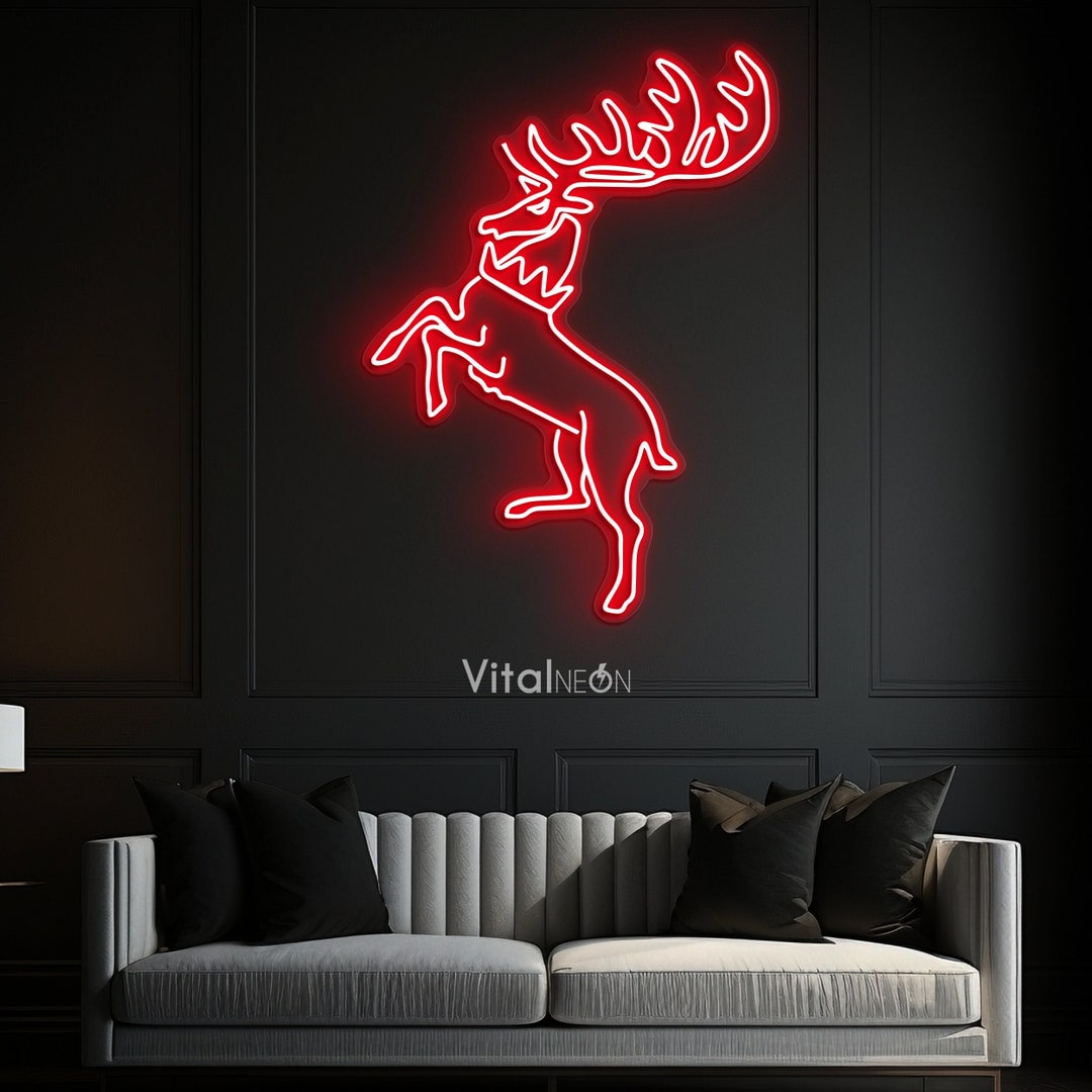 Deer Neon Sign, Santa Reindeer LED Light, Deer Wall Decor, Wild Animal ...