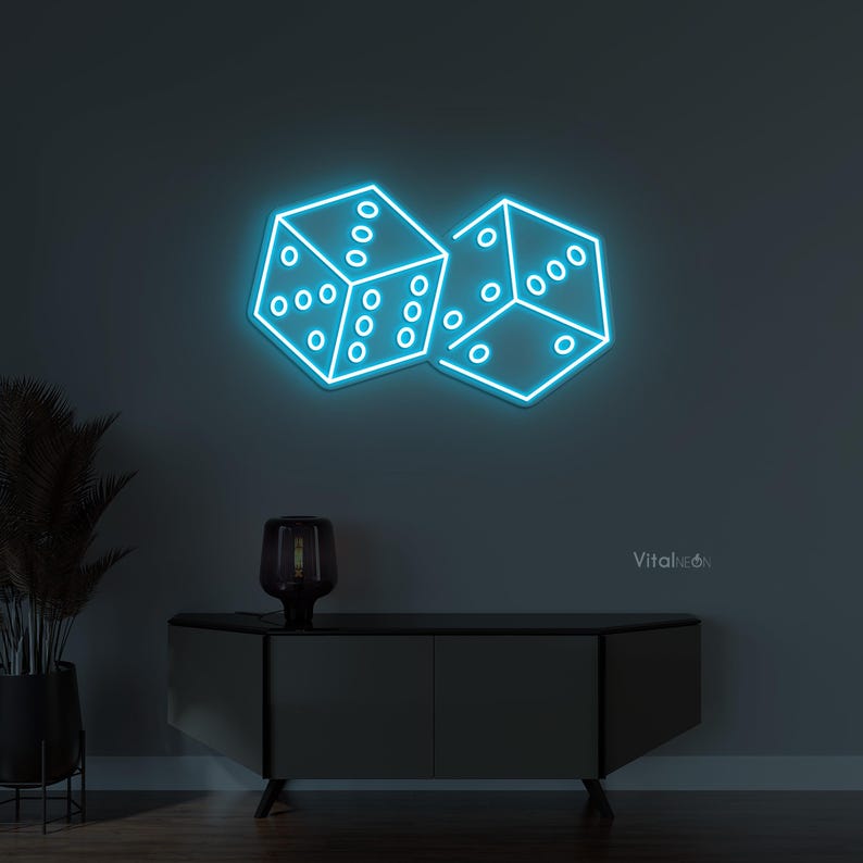 Dice LED Light Neon Sign Ludo Wall Art Game Room Decor Home Gift - Etsy