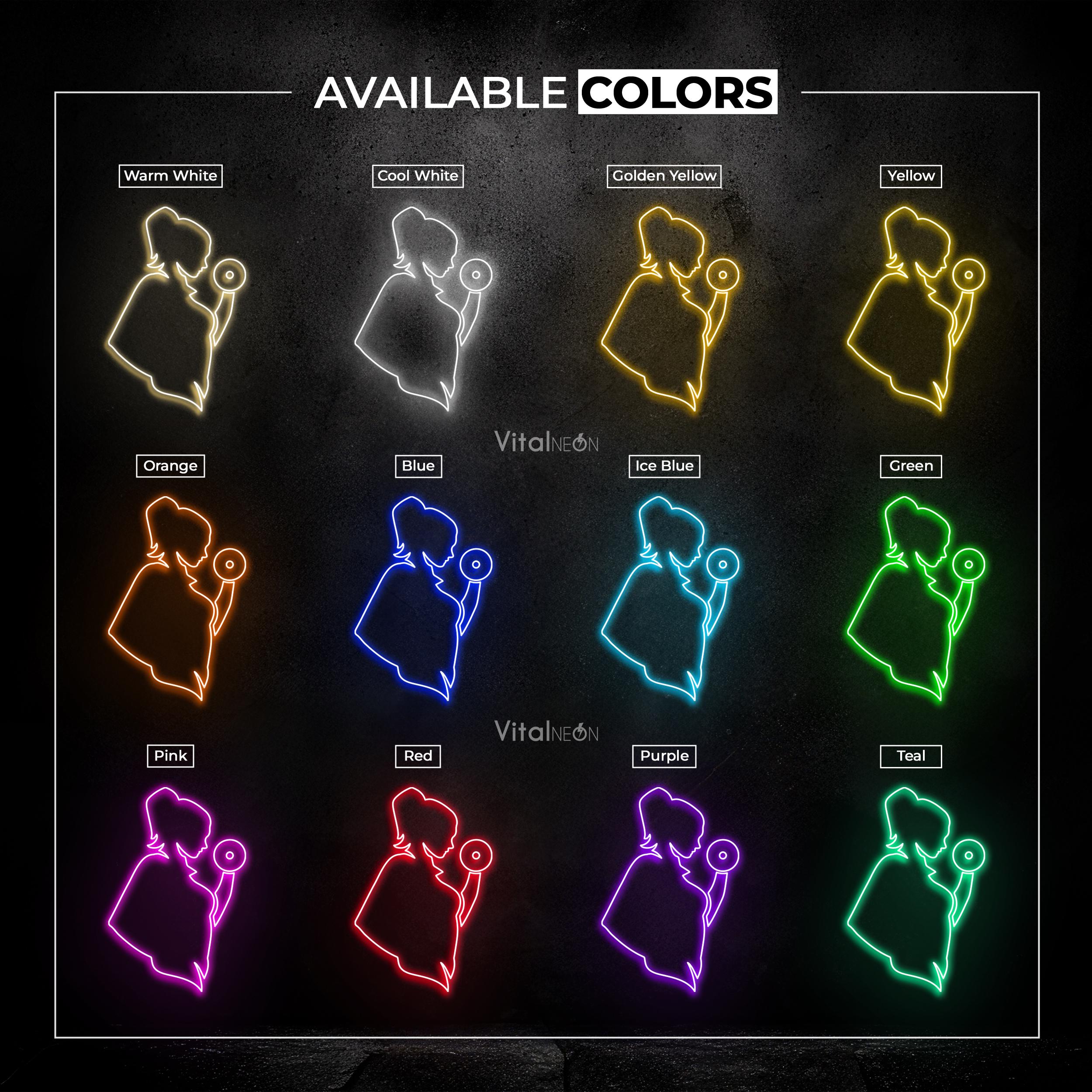 Woman Lift Neon Sign – Fitness Girl Wall Decor for Gym, Club, or ...