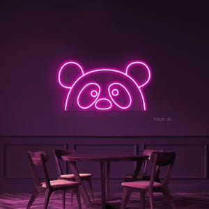 Panda Neon Sign, Panda LED Light, Panda LED Wall Decor, Eye-catching ...