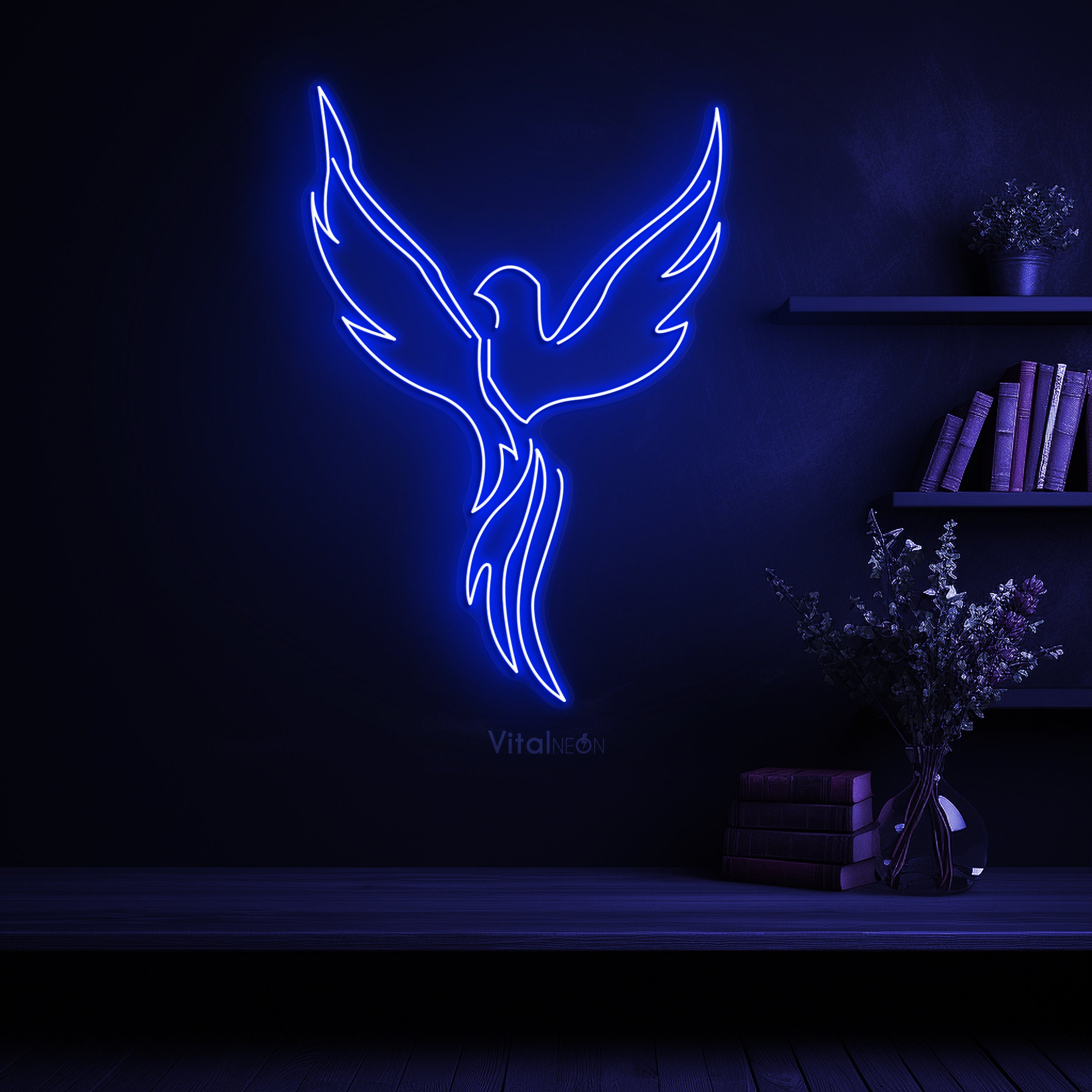 Phoenix Neon Sign, Fiery Bird Wall Art, Custom Room Decor - Etsy