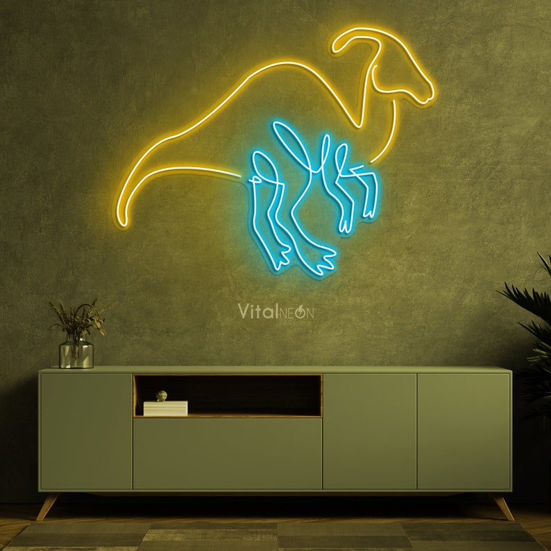 Parasaurolophus Led Neon Light, Dinosaur Neon Sign, LED Neon Sign, Kids ...