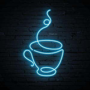 Coffee Cup Neon Sign, Coffee Cup Light, Coffee Shop Decor, Coffee Lover ...