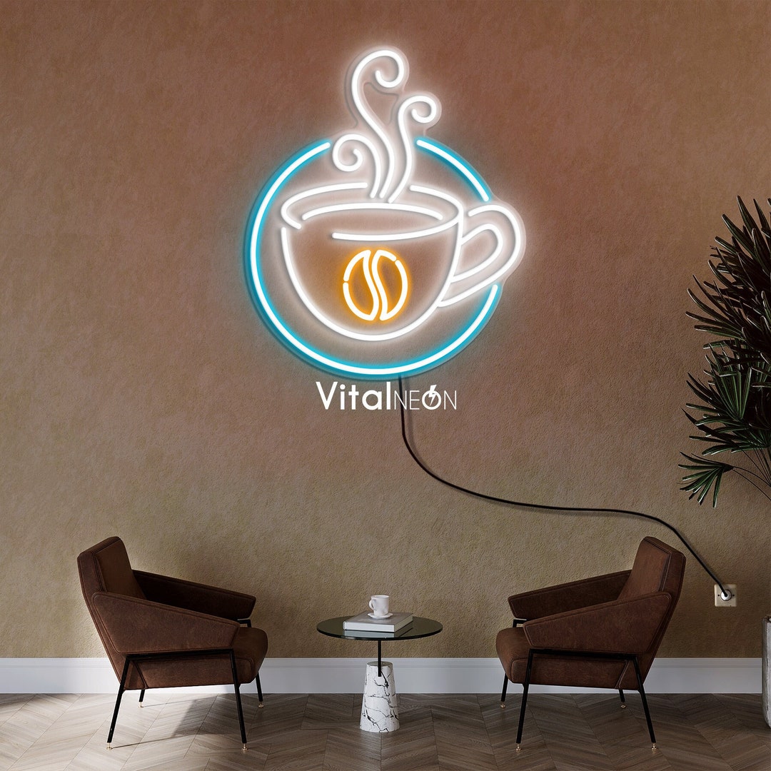 Coffee Cup LED Neon Light, Neon Sign, Coffee Shop Decor for Home or ...