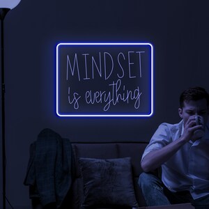 Mindset is Everything Neon Sign, USB 3D Engraved LED Office Decor - Etsy