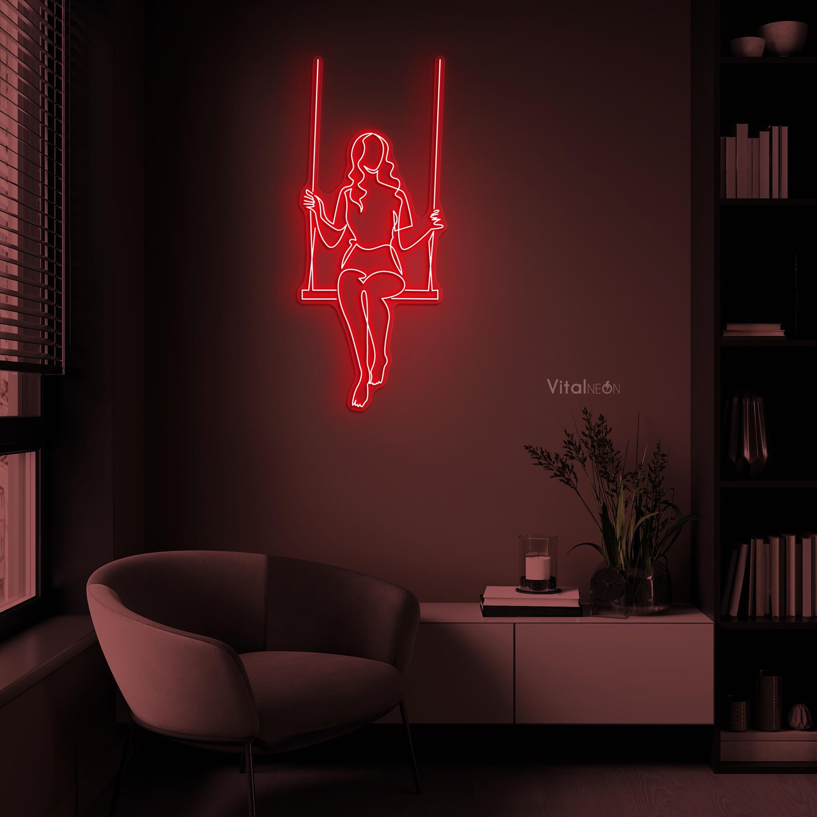 Girl Swing Neon Sign LED Light Wall Decor Home Room Party Gift Art - Etsy