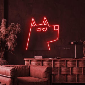Dog Neon Sign, Dog LED Light, Pixelated Dog Wall Decor, Custom Dog Neon ...