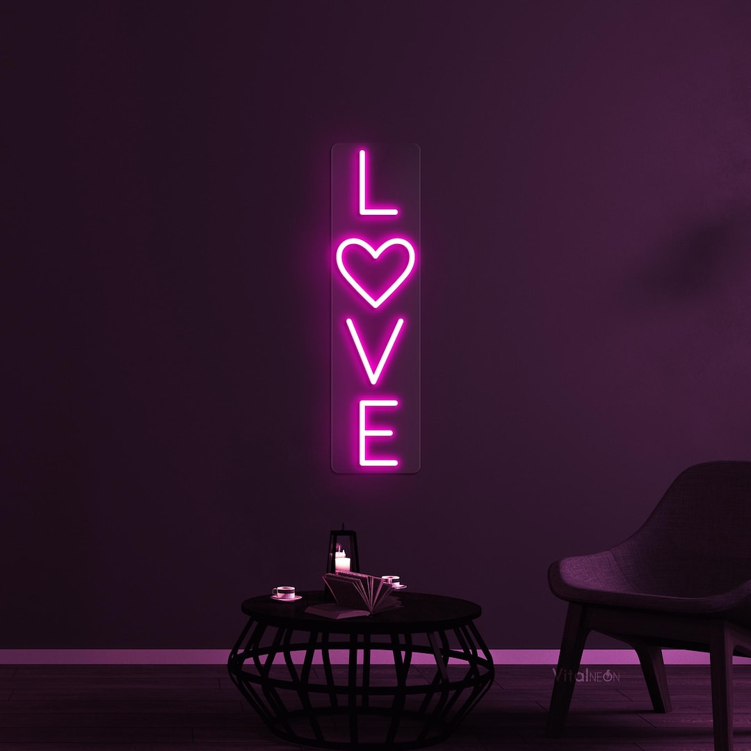 Love Neon Sign, Love LED Light, Wedding Party Wall Decor, Romantic Home ...