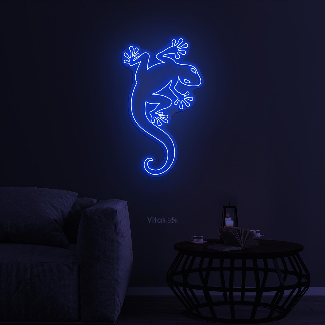 Gecko Neon Sign, Lizard LED Light, Gecko LED Neon Art, Animal Wall ...
