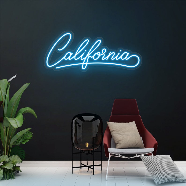 California Neon Sign LED Light Custom Wall Art for Wedding Bedroom Home ...