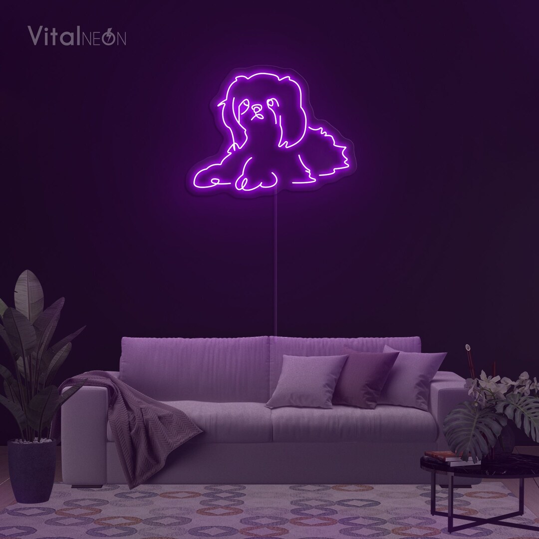 Custom Personalized Dog LED Neon Sign, Shih Tzu Pet Lover Home Game ...