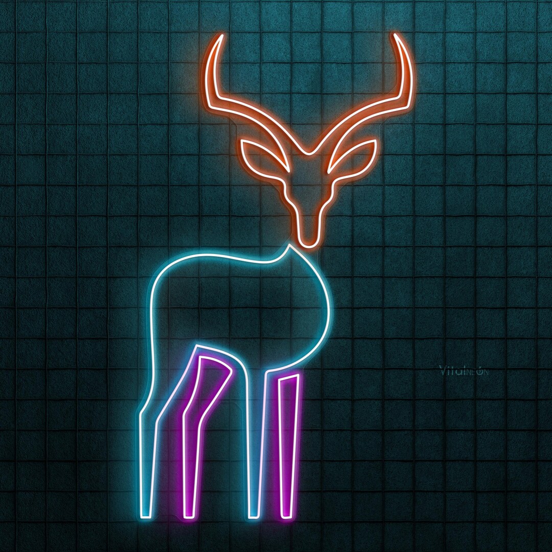 Deer LED Neon Sign, Animal Wall Decor, Bar Cafe Light - Etsy